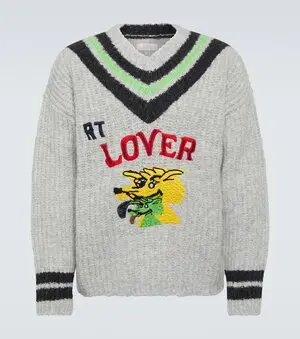 ERL Embroidered Wool-blend Sweater - Multicoloured