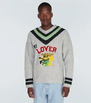 ERL Embroidered Wool-blend Sweater - Multicoloured