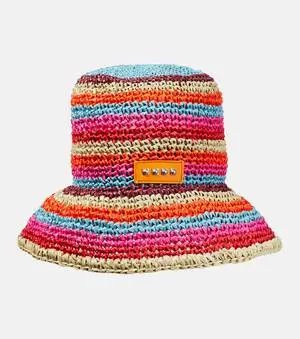Etro Striped Raffia Bucket Hat