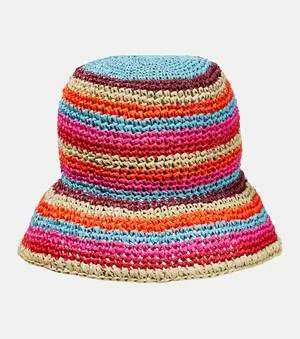 Etro Striped Raffia Bucket Hat