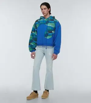 ERL Distressed Mid-rise Flared Jeans