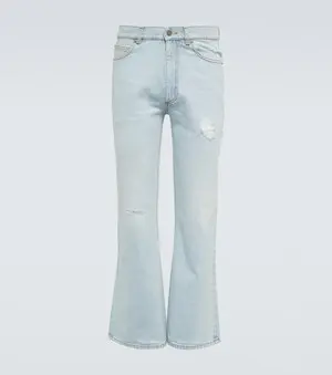 ERL Distressed Mid-rise Flared Jeans