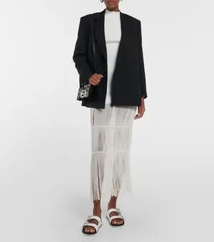 ROGER VIVIER Slidy Viv’ Bouclé Sandals - White