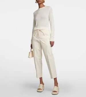JIL SANDER High-rise Cotton Trousers