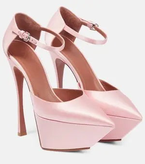 Amina Muaddi Angelica Platform Pumps - Pink