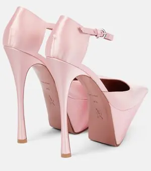 Amina Muaddi Angelica Platform Pumps - Pink