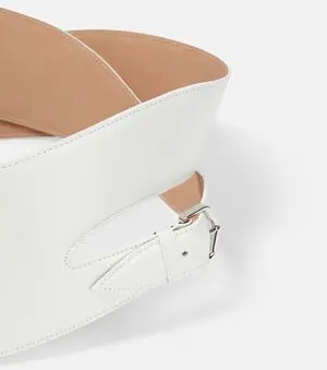 Alaïa Cut-out Leather Belt - White