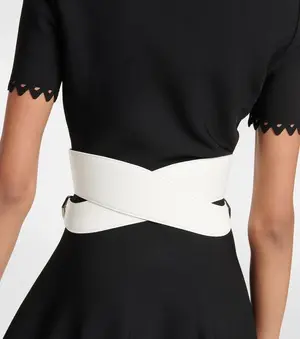 Alaïa Cut-out Leather Belt - White