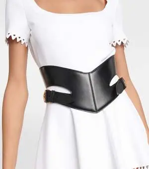 Alaïa Cut-out Leather Belt - Black