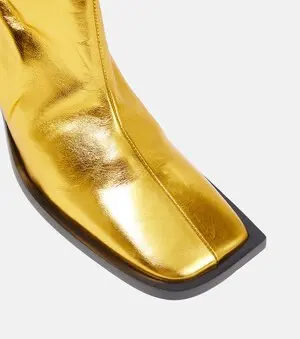 JIL SANDER Metallic Leather Ankle Boots