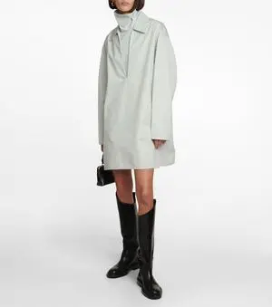 JIL SANDER V-neck Cotton Minidress - Brown