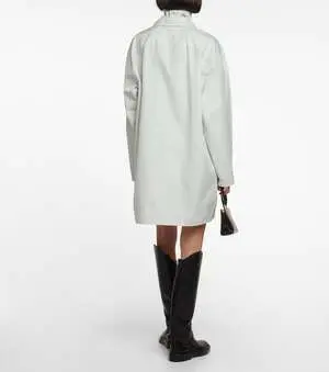 JIL SANDER V-neck Cotton Minidress - Brown