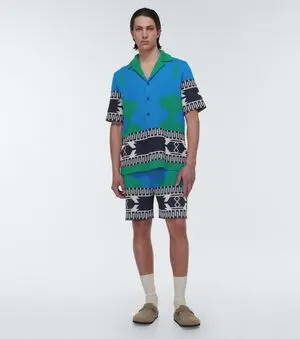 Alanui Cotton Piquet Icon Jacquard Shorts