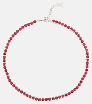 Amina Muaddi Tennis Crystal Necklace - Red