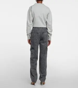 MARANT ETOILE Viamao High-rise Cotton Cargo Pants - Grey