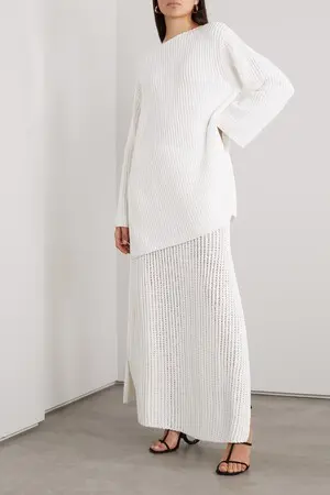 FERRAGAMO Oversized Ribbed Cotton Sweater