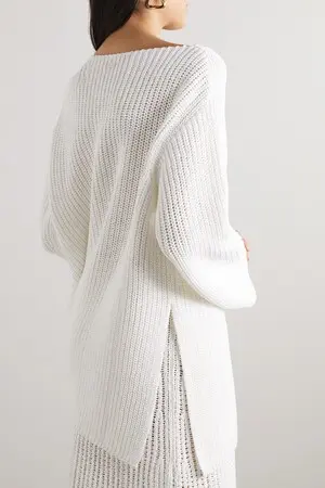 FERRAGAMO Oversized Ribbed Cotton Sweater