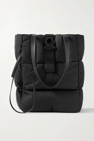 Moncler Xander Large Leather-trimmed Quilted Shell Down Tote