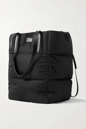 Moncler Xander Large Leather-trimmed Quilted Shell Down Tote