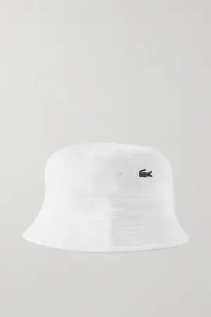 Lacoste Appliquéd Cotton-piqué Bucket Hat