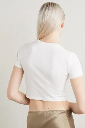 RE/DONE Hanes Micro Cropped Cotton-jersey T-shirt - White