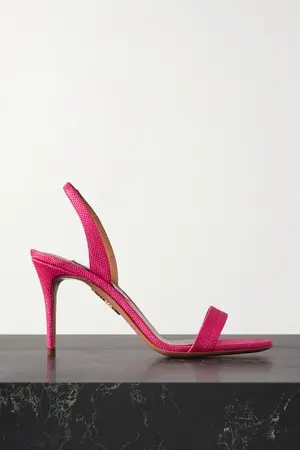 AQUAZZURA So Nude 85 Raffia Slingback Sandals Pink