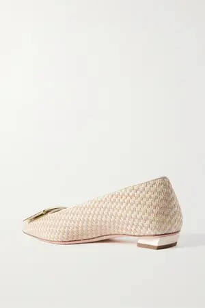 ROGER VIVIER Belle Vivier Embellished Canvas Flats
