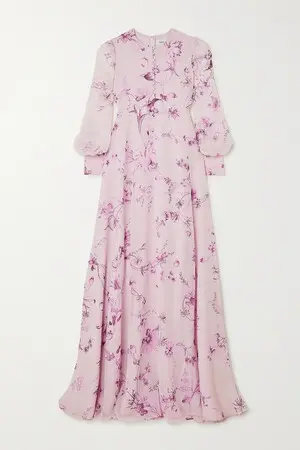 Erdem Jaylene Floral-print Silk Gown