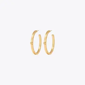 Tory Burch Icon Hoop Earrings - Tory Gold