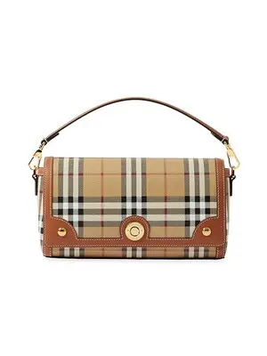 Burberry Check & Leather Top Handle Bag