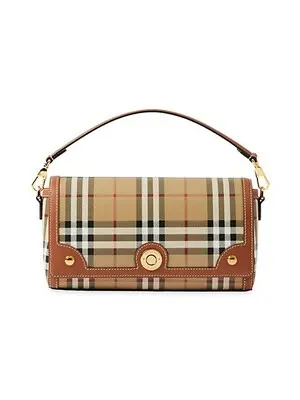 Burberry Check & Leather Top Handle Bag