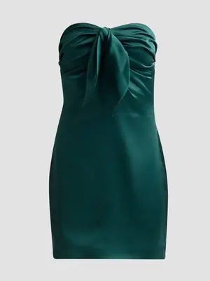 Ramy Brook Orion Bow Minidress Deep Emerald