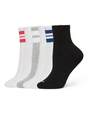 Hue Sport Mini Crew Socks Pack Of 6 - Fresh Stripe
