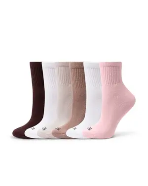 Hue Sport Mini Crew Socks Pack Of 6 - Neutrals Pack