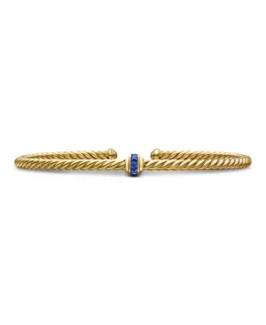 David Yurman David Yurman 18k Yellow Gold Cable Classics Bracelet Blue/gold