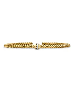 David Yurman 18k Yellow Cable Classics Bracelet - Diamond