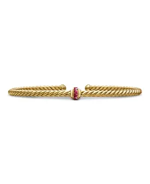 David Yurman David Yurman 18k Yellow Gold Cable Classics Bracelet Red/gold