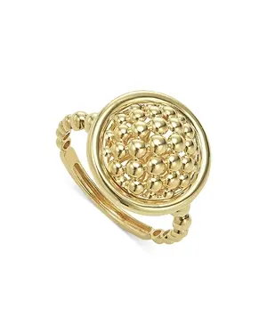 Lagos Meridian 18k Caviar Circle Band Ring - Gold