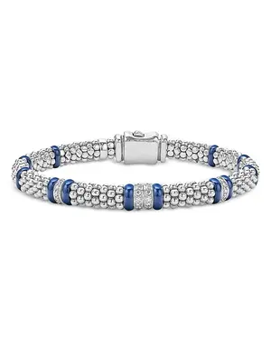 Lagos Diamond And Caviar Sterling Silver Bracelet - Blue/silver