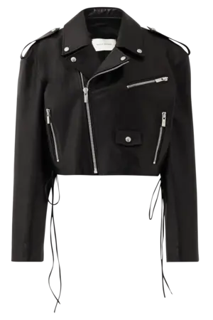 Magda Butrym Cropped Leather Biker Jacket