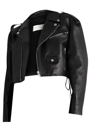 Magda Butrym Cropped Leather Biker Jacket