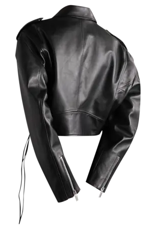 Magda Butrym Cropped Leather Biker Jacket