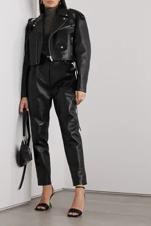 Magda Butrym Cropped Leather Biker Jacket