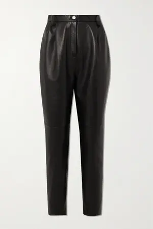 Magda Butrym Leather Tapered Cropped Trousers