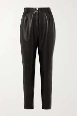 Magda Butrym Leather Tapered Cropped Trousers