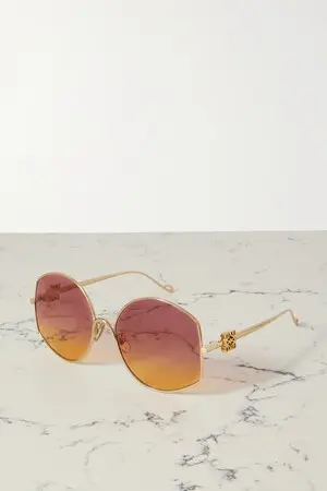 Loewe Oversized Round-frame Gold-tone Sunglasses