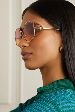 Loewe Oversized Round-frame Gold-tone Sunglasses