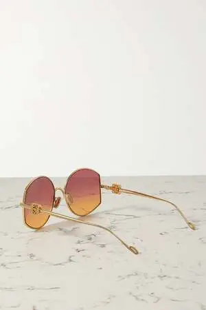 Loewe Oversized Round-frame Gold-tone Sunglasses