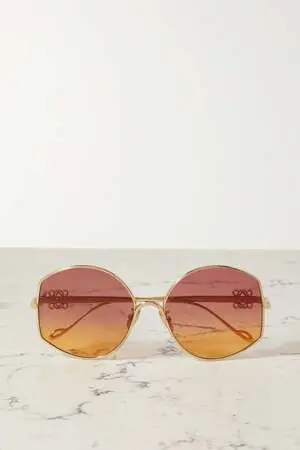 Loewe Oversized Round-frame Gold-tone Sunglasses