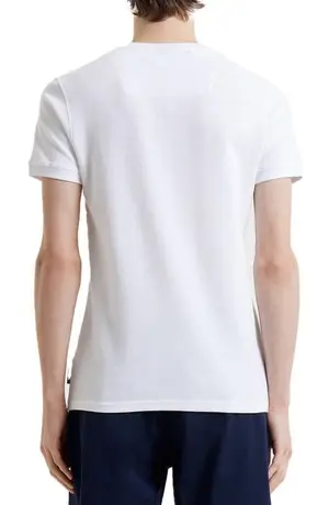 French Connection Micro Piqué Short Sleeve Henley - White